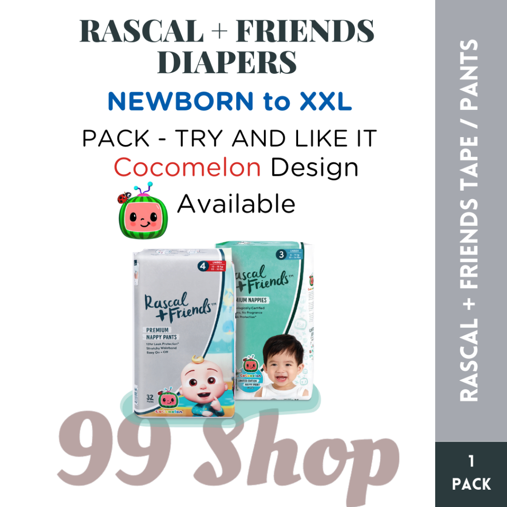 Rascal + Friends Diaper Tape/Pants Dermatological Certified Pack Price ...