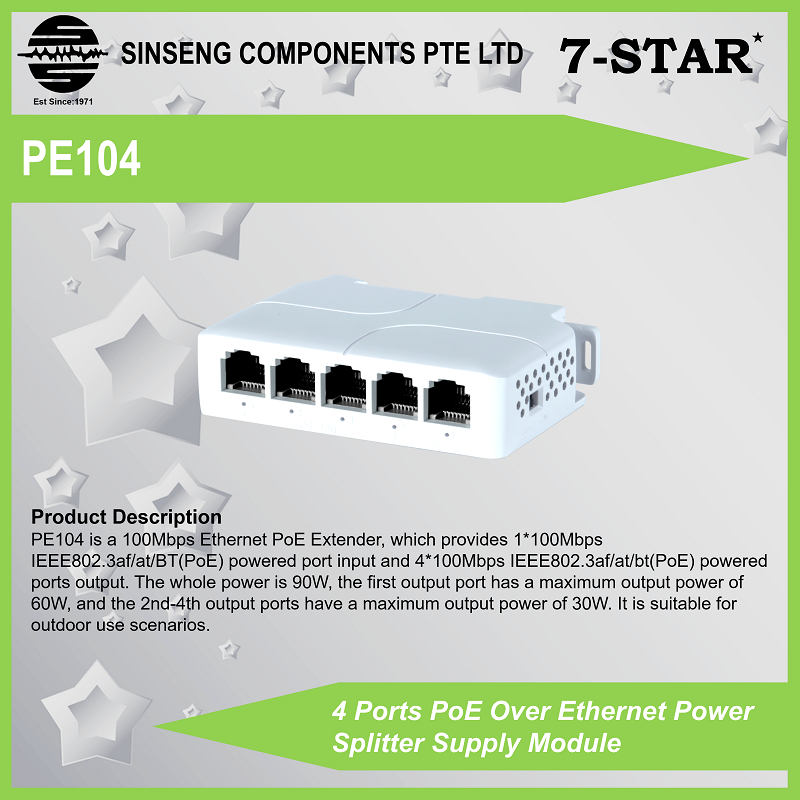4 Port PoE Over Ethernet Power POE Splitter Supply Module For CCTV ...