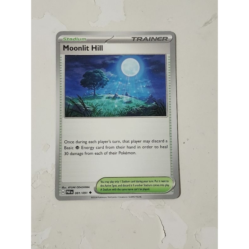 Pokemon moonlit hill trainer stadium paldean fates card | Shopee Singapore