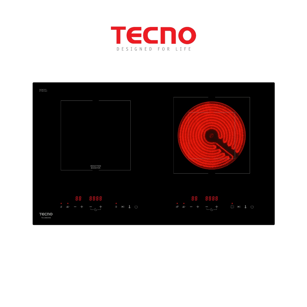 Tecno TG2883HB 73cm 2-Zone Built-in Induction Ceramic Hybrid Hob ...