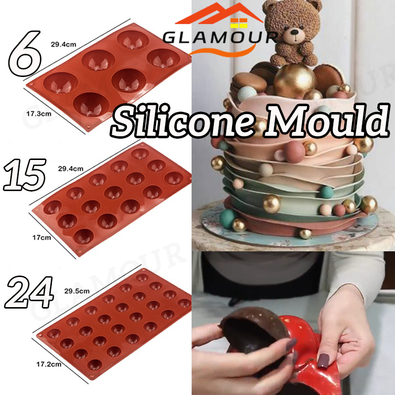 [SG] 24 Silicone Mold Jelly Ball Mould Ball Sphere Silicone Mould Round ...