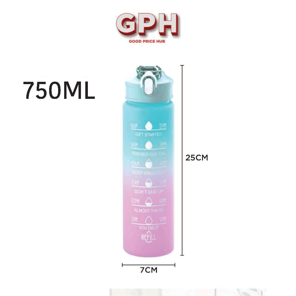 [SG LOCAL STOCK] Big Capacity Ombre Water Bottle 2L / 750ml / 300ml ...
