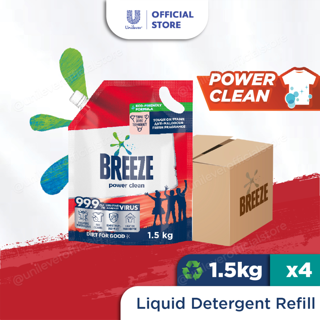 [Bundle of 4 Refill] Breeze Liquid Detergent Refill 1.5kg | Shopee ...