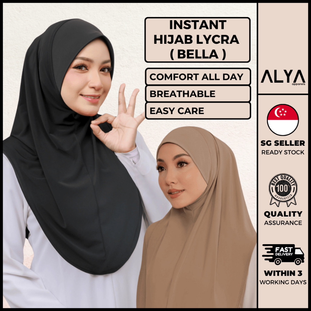 [ Alya Signature ] Instant Hijab Lycra - Bella ( Ironess Hijab / Korea ...