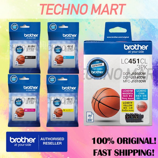 [SG Local Stock] Original Brother LC451 LC451CL LC451CL 3pk Black Cyan ...