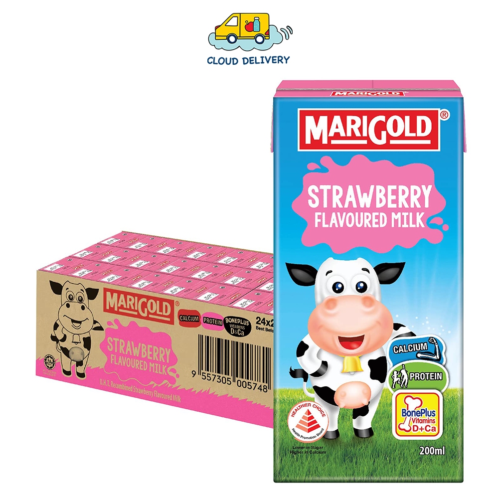 Marigold UHT Milk - Strawberry (24 x 200ml) | Shopee Singapore