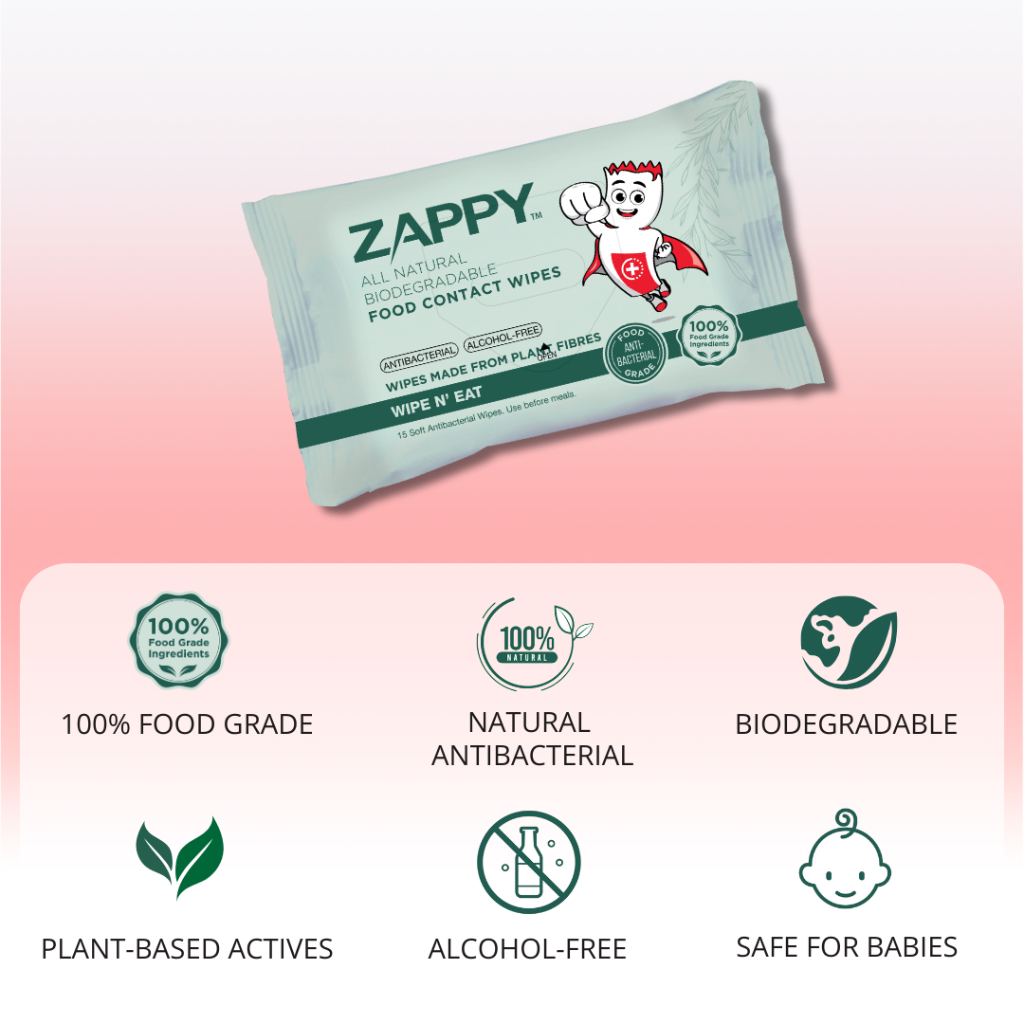 Zappy All Natural Biodegradable Food Contact Wipes 15s (12 or 36 ...