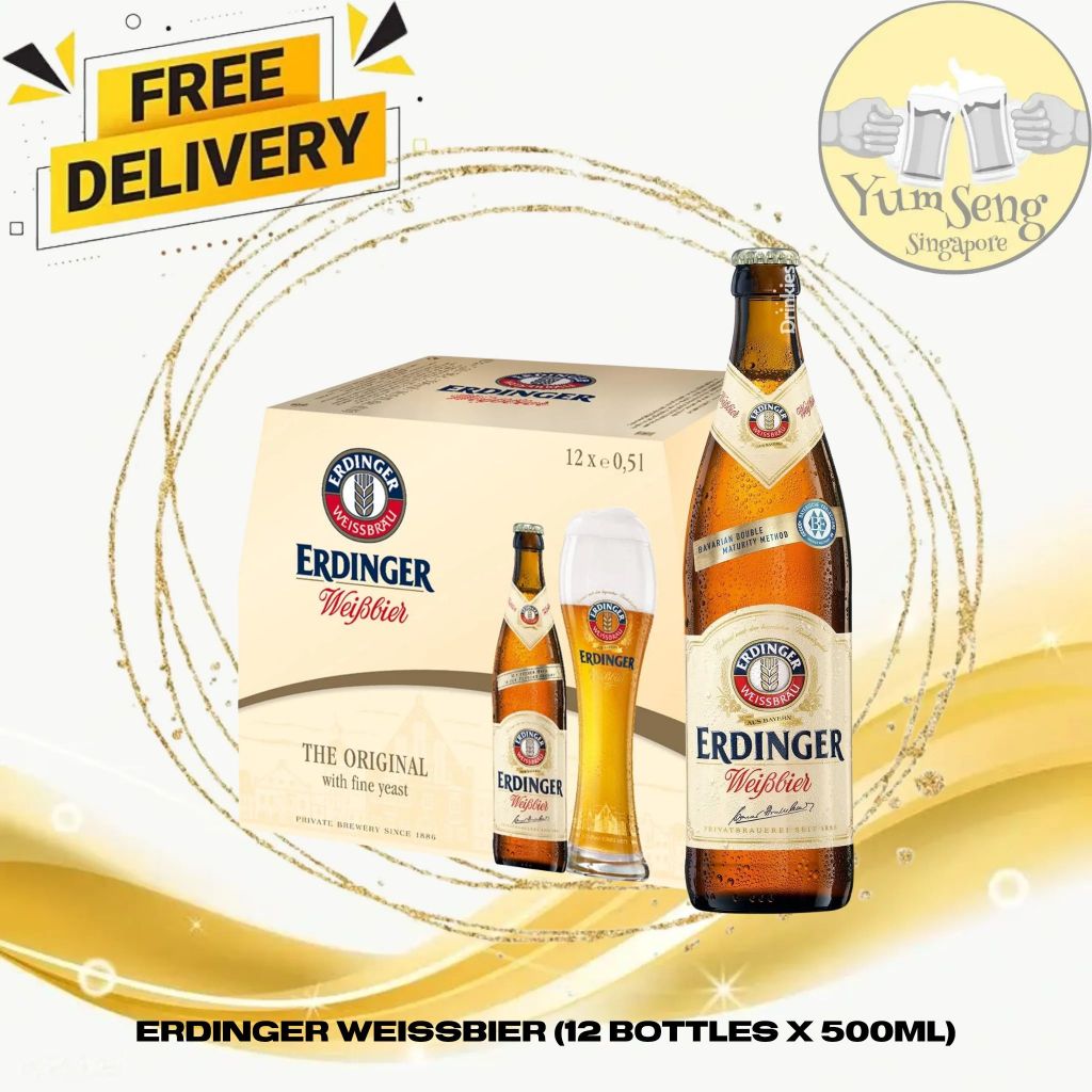 Erdinger Weissbier - 12 bottles x 500ml (BBD 03/2025) | Shopee Singapore