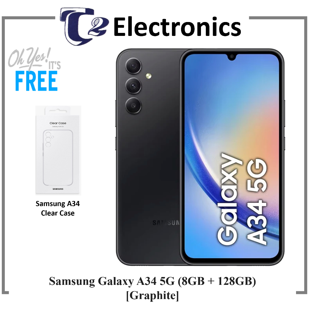 Samsung Galaxy A34 5G [8GB + 128GB] **Free Clear Case** | 6.6 Inches ...