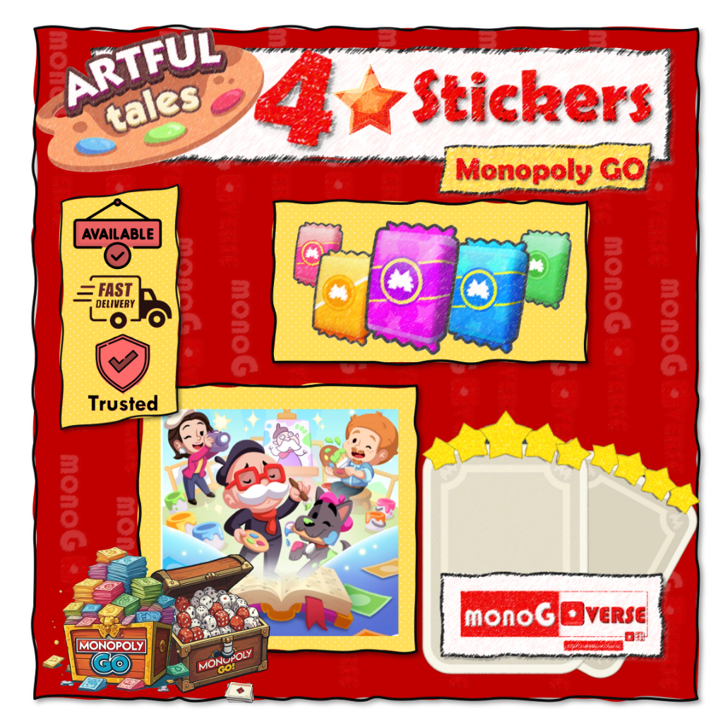 4 Stars Stickers for Monopoly GO Artful Album | Shopee Singapore