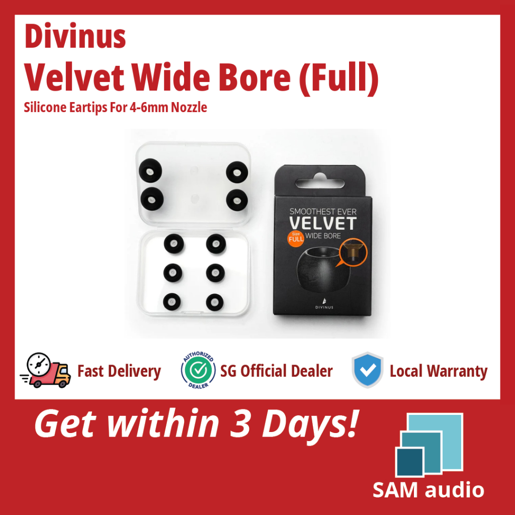 [🎶SG] DIVINUS VELVET WIDE BORE Silicone Eartips For 4-6mm Nozzle ...