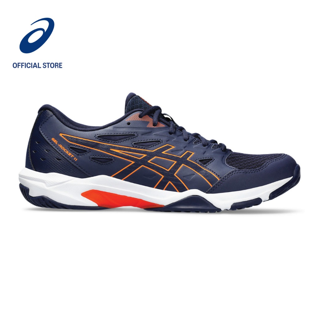 ASICS Men GEL-ROCKET 11 Indoor Court Shoes in Peacoat/Shocking Orange ...