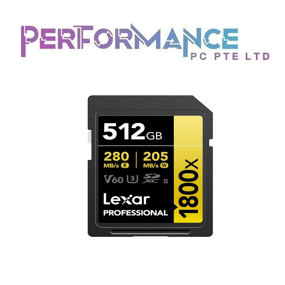 LEXAR Professional 1800x 512GB/1TB SDXC R270W180 MBs (LIMITED LIFETIME ...