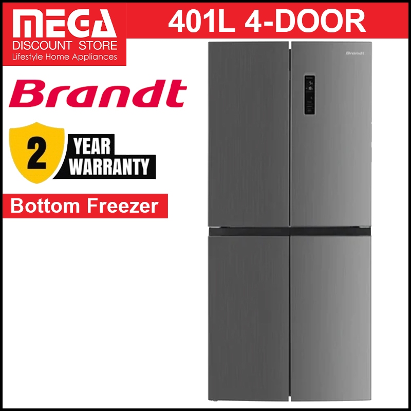 BRANDT BFM870NXA 401L 4-DOOR FRENCH DOOR FRIDGE (2 TICKS) | Shopee ...