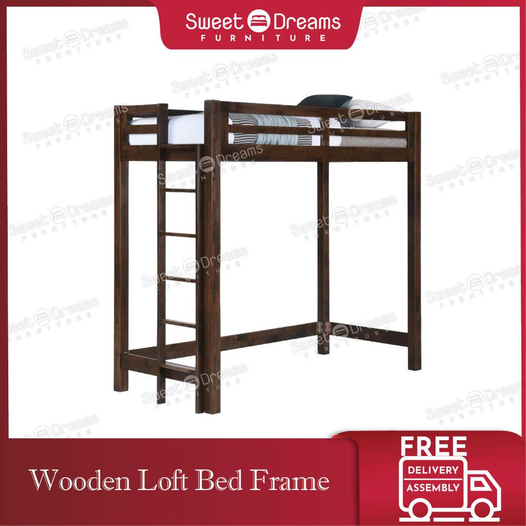 Pineda Wooden Loft Bed | Single/S.Single | Shopee Singapore