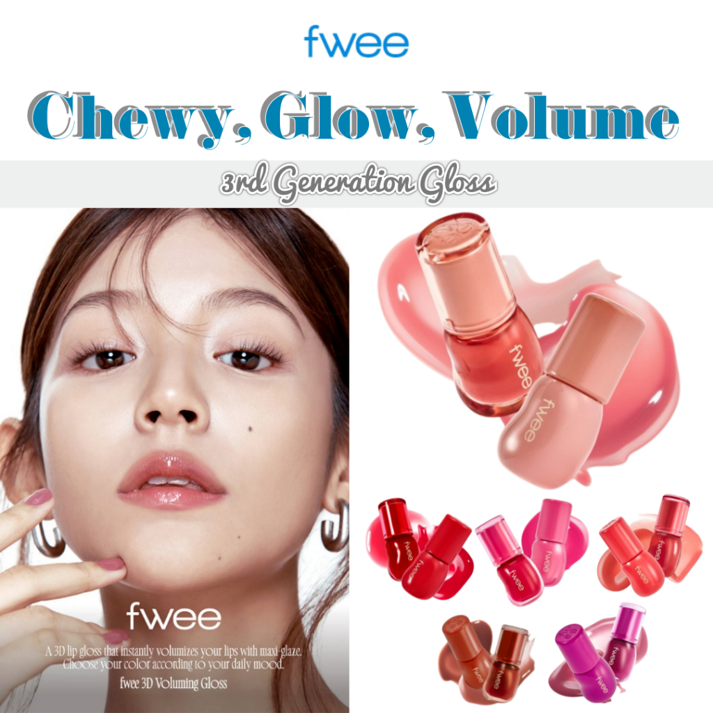 fwee 3D Voluming gloss 12 colors (30%/70%) / Chewy, Glow, Volume 3rd Generation Gloss | Shopee ...