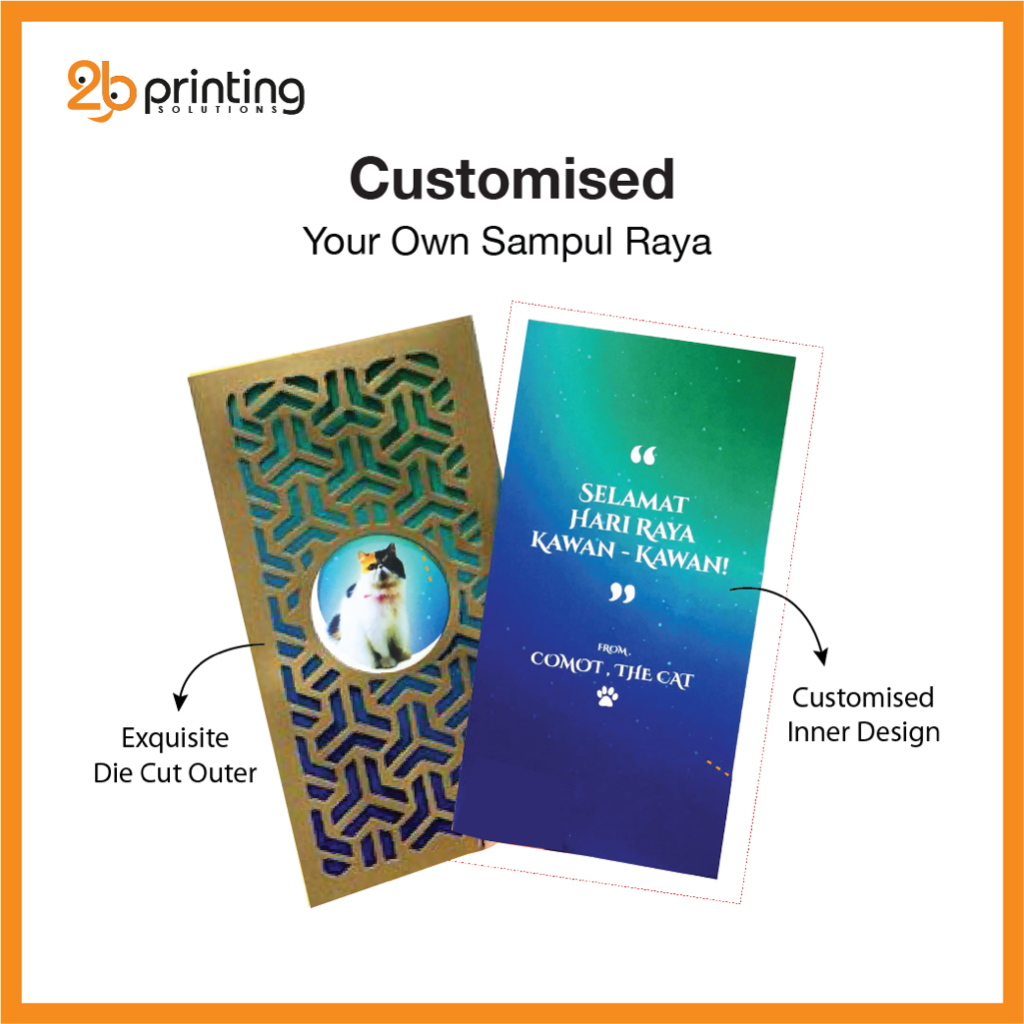 【2B】100pcs Custom Premium Sampul Duit Raya Green Money Packet Wedding ...