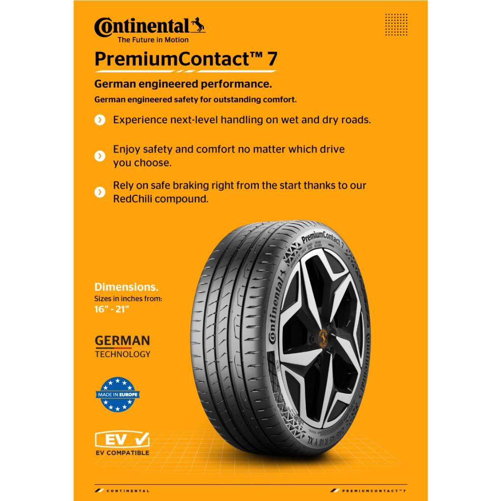Continental Premium Contact 7 205/55R16 215/60R16 225/45R17 215/55R18 225/40R18 225/45R18 225 ...