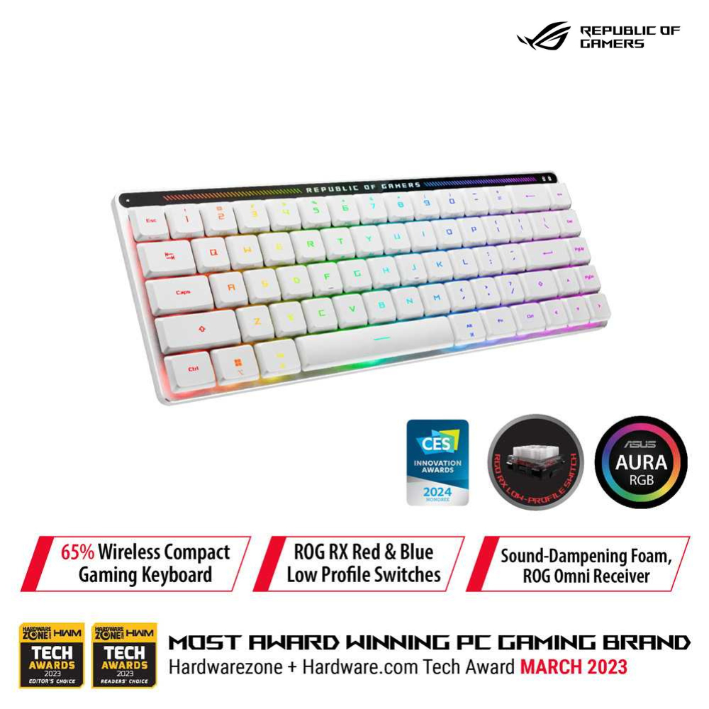 ROG Falchion RX Low Profile 65% Compact Wireless Gaming Keyboard - Red ...