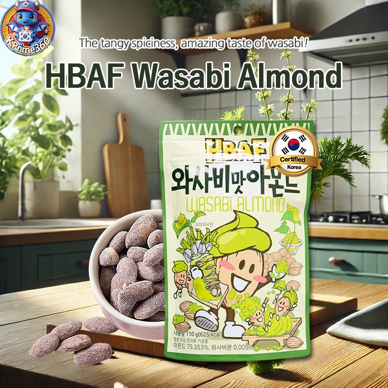 HBAF Wasabi Almond 110g – Spicy, Tangy & Crunchy Snack | Premium Korean Almonds | Perfect for ...
