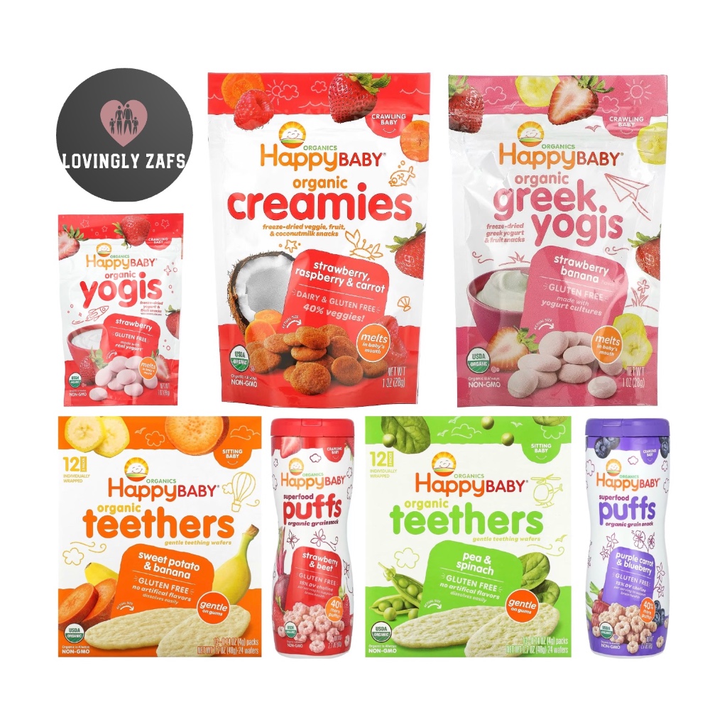 HAPPY FAMILY HAPPY BABY ORGANIC, Greek Yogis, Teethers, Puffs, Sitting ...