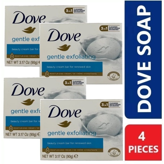 DOVE Gentle Exfoliating Beauty Cream Bar For Renewed Skin Soap (4 x 90g) [SG] | Shopee Singapore