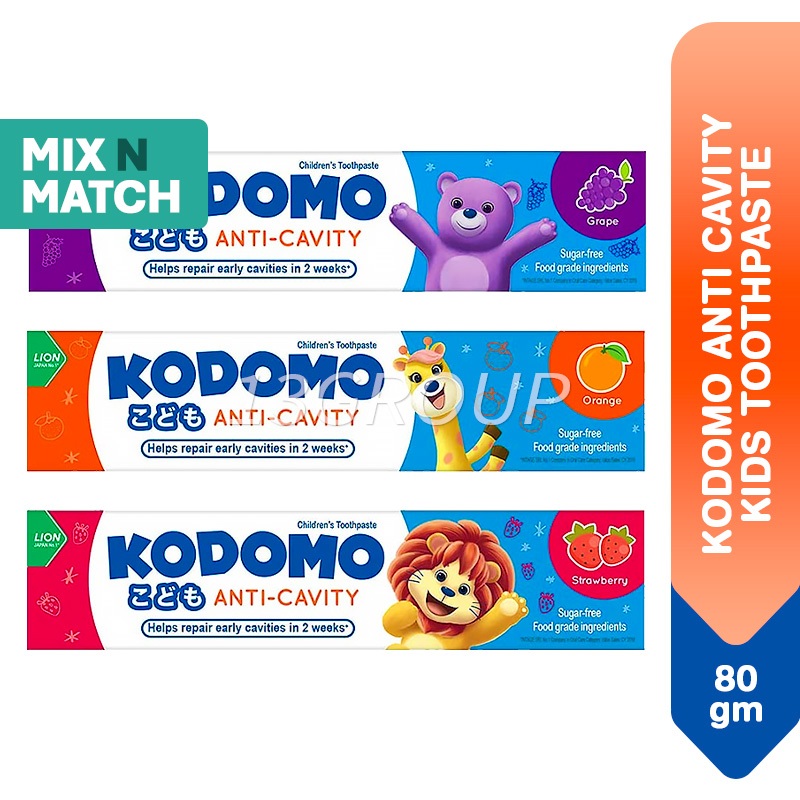 Kodomo Anti Cavity Children Kids Toothpaste Grape Orange Strawberry ...