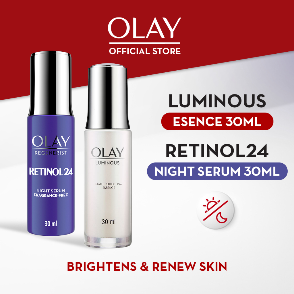 Olay Luminous Light Perfecting Essence 30ml + Retinol24 Night Serum ...