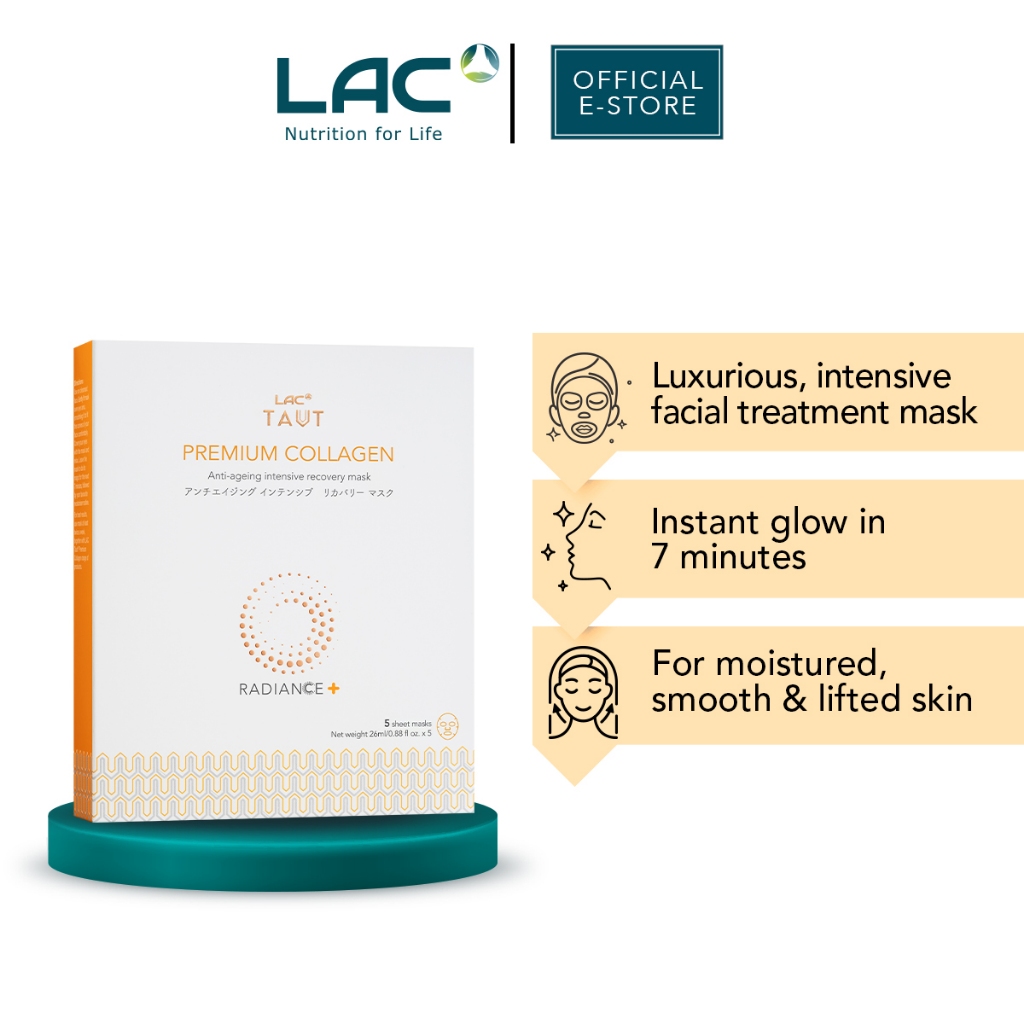 [LAC TAUT] Radiance+ Premium Collagen Mask (5 pcs per box) | Shopee ...