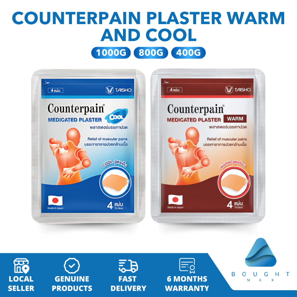 Counterpain Plaster Warm & Cool - 4 Sheets for Fast Relief of Muscle ...