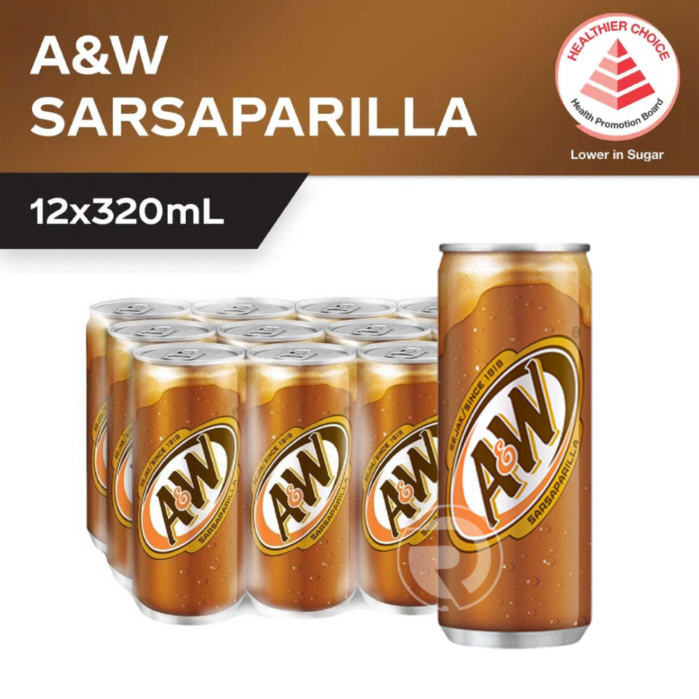 A&W Sarsaparilla Root Beer Carton (320ml x 12 Cans / 300ml x 24 Cans ...