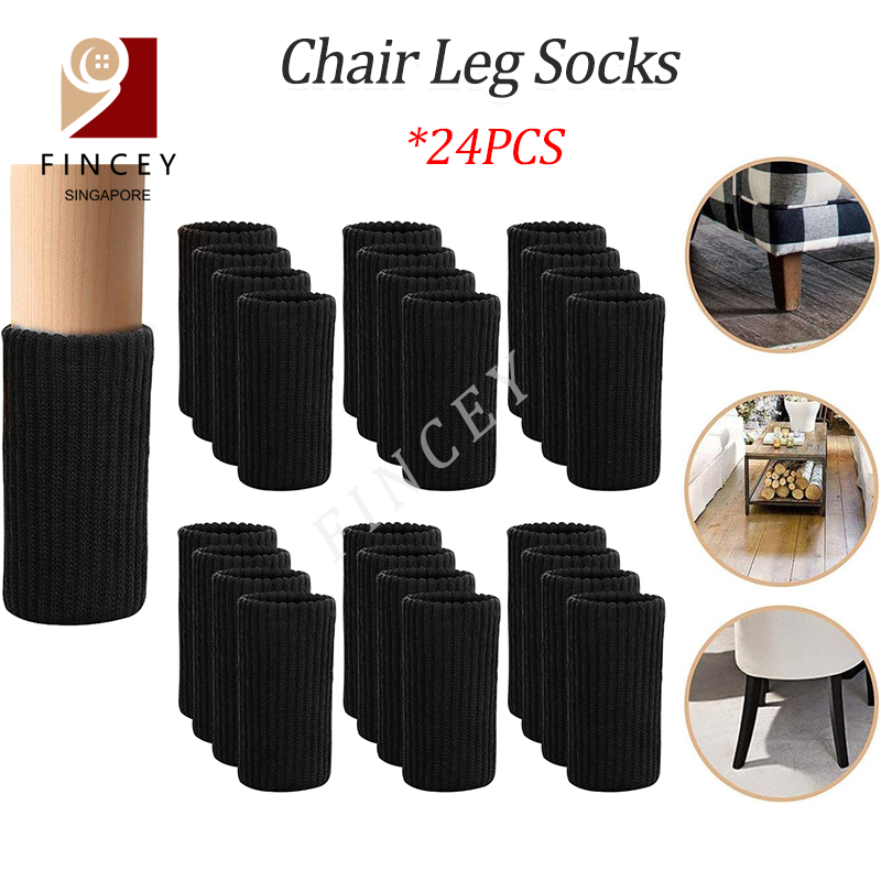 【SG】24PCS Chair Leg Socks Furniture Leg Knitted Protector High Elastic ...