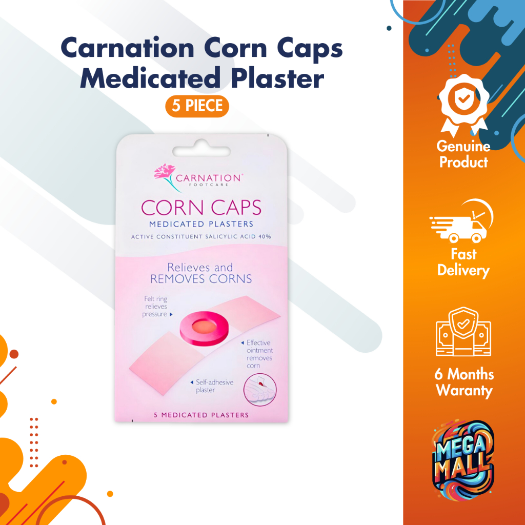 Carnation Corn Caps Medicated Plaster with 40% Salicylic Acid 5pcs Self ...