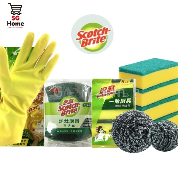 3M Scotch-Brite General Kitchen Sponge Pads Metal Ball Scouring Pad ...