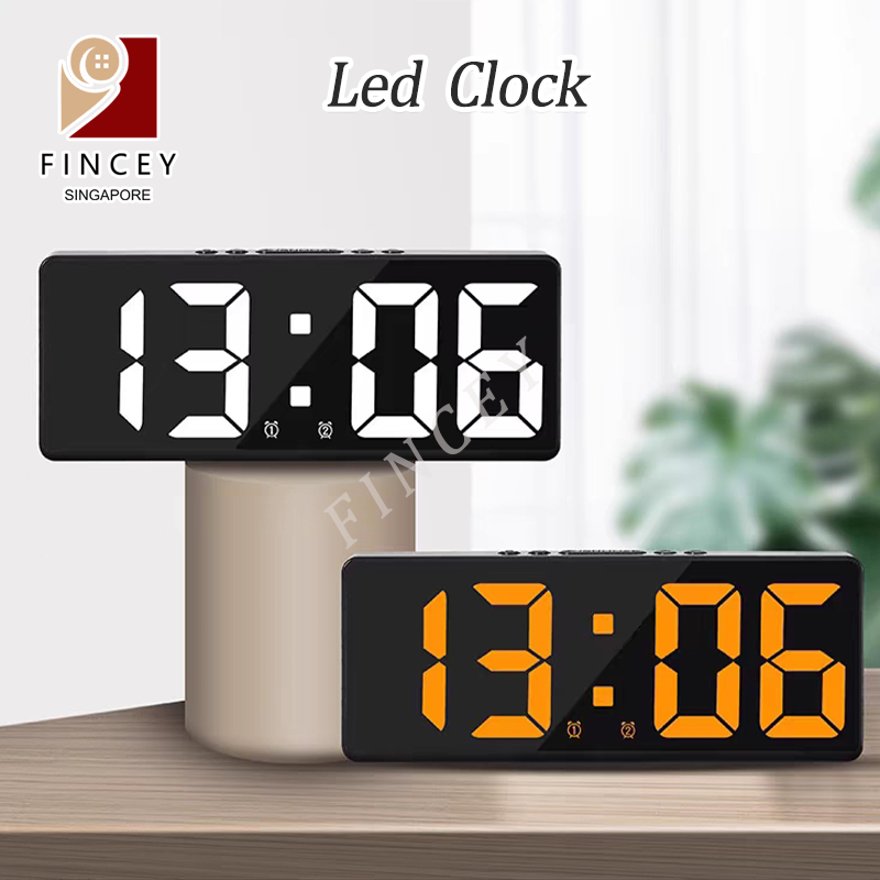 【SG】Digital Alarm Clock Large LED Clock with Temperature and Adjustable ...