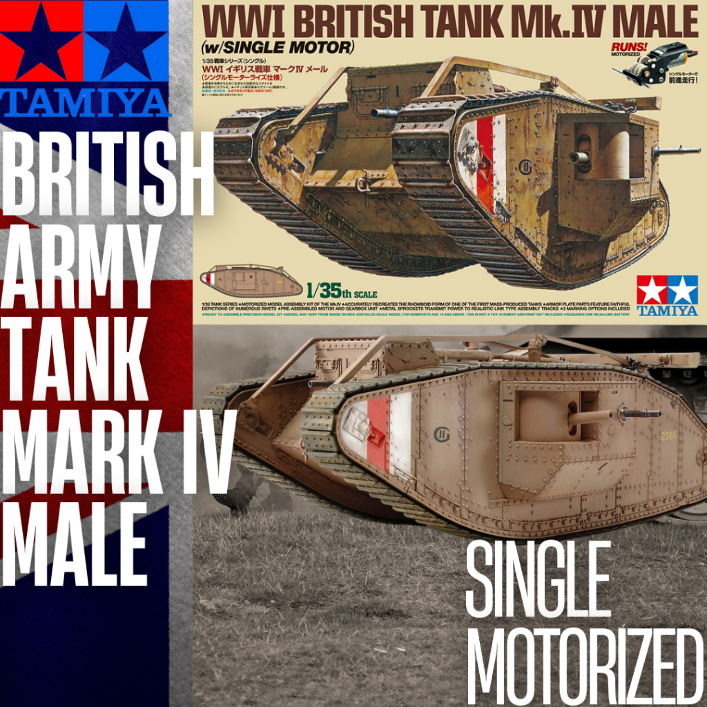 Tamiya 1/35 Tank Series No. 57 British Army Tank Mark IV Male Single ...