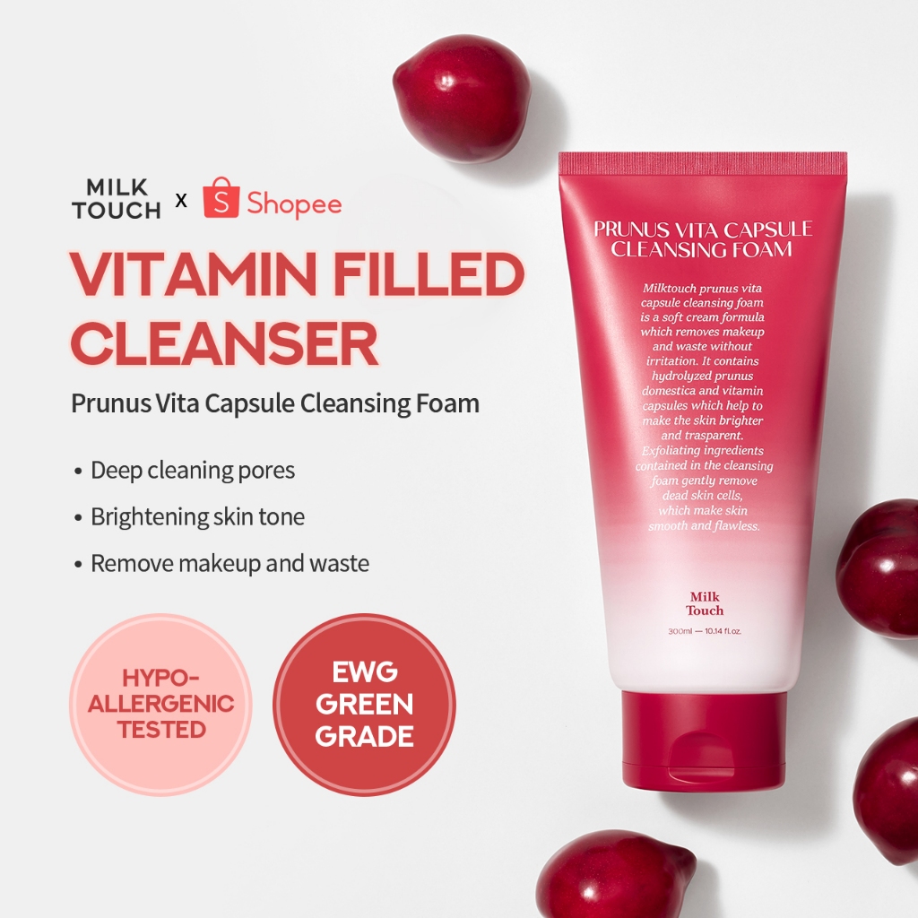 RAYA BERSAMA★ [Milk Touch] Prunus Vita Capsule Vitamin Cleansing Foam ...