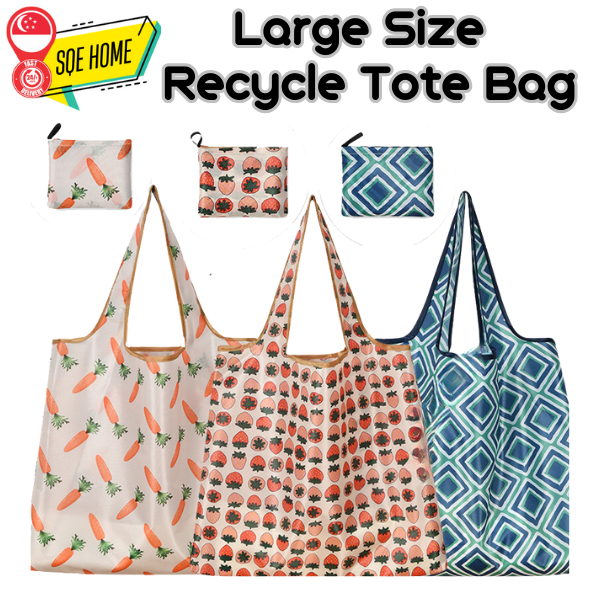🇸🇬SG Stock🇸🇬 Foldable Shopping Bag Foldable Recycle Bag - Easy to Clean ...