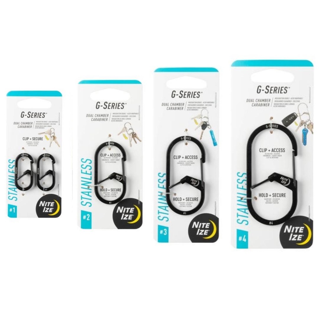 Nite Ize G-Series Dual Chamber Carabiner [2 Color / 4 Sizes] | Shopee ...