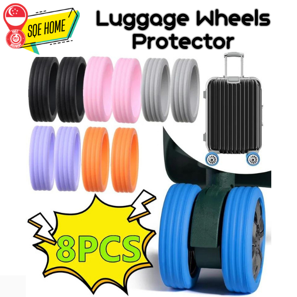 🇸🇬SG Stock🇸🇬 8 Luggage Wheels Protector Silicone Wheels Caster Shoes ...