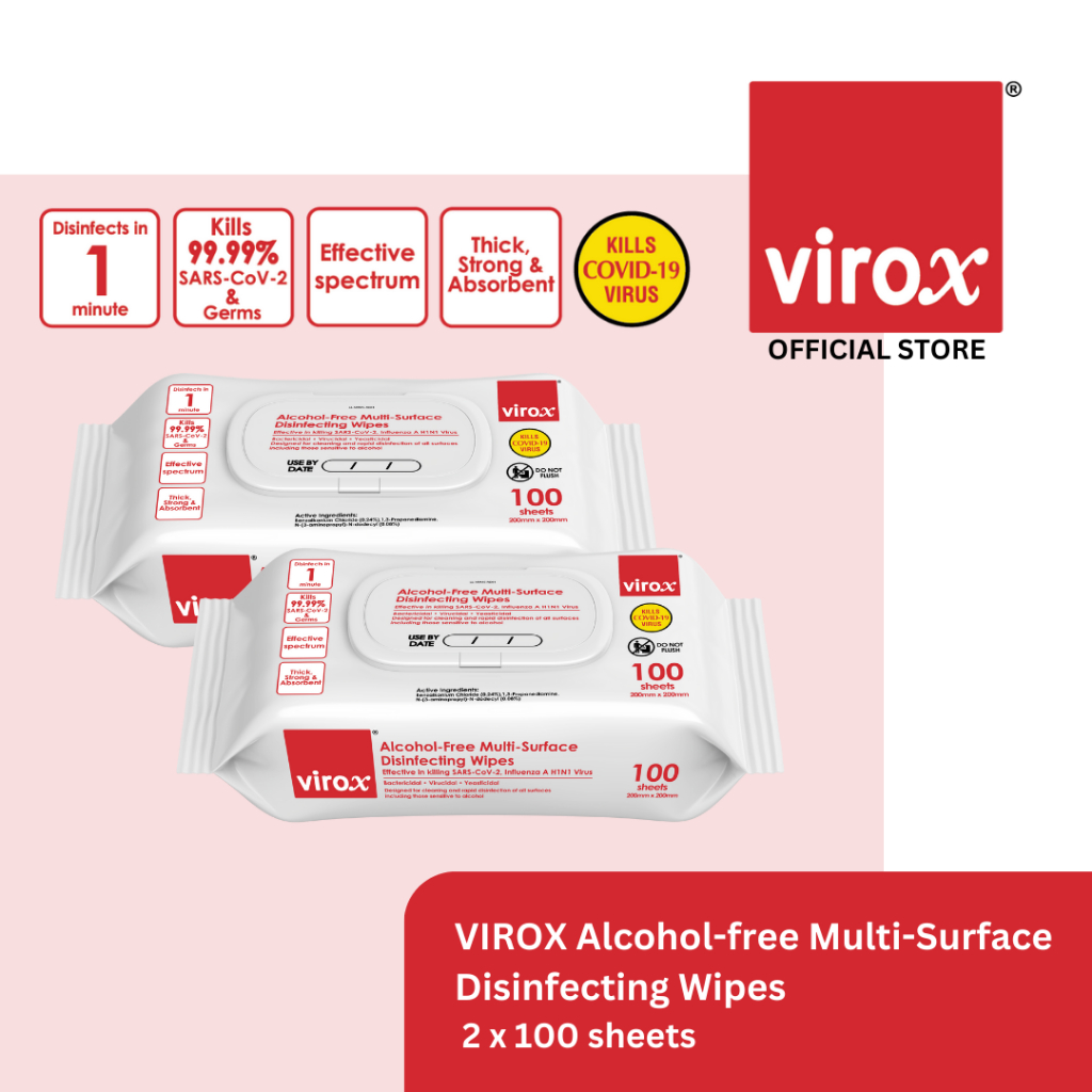 VIROX ALCOHOL-FREE MULTI-SURFACE DISINFECTING WIPES 100S_VR4015 (2 ...
