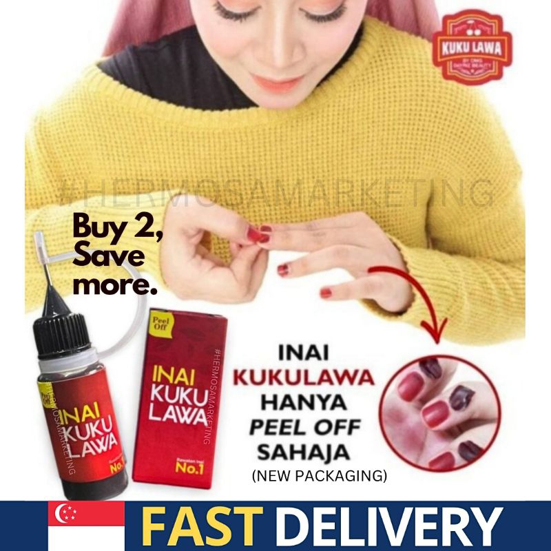 🇸🇬 OMG Inai Kuku Lawa Buy 2 save more (Peel Off) Halal Henna (Sg Seller ...