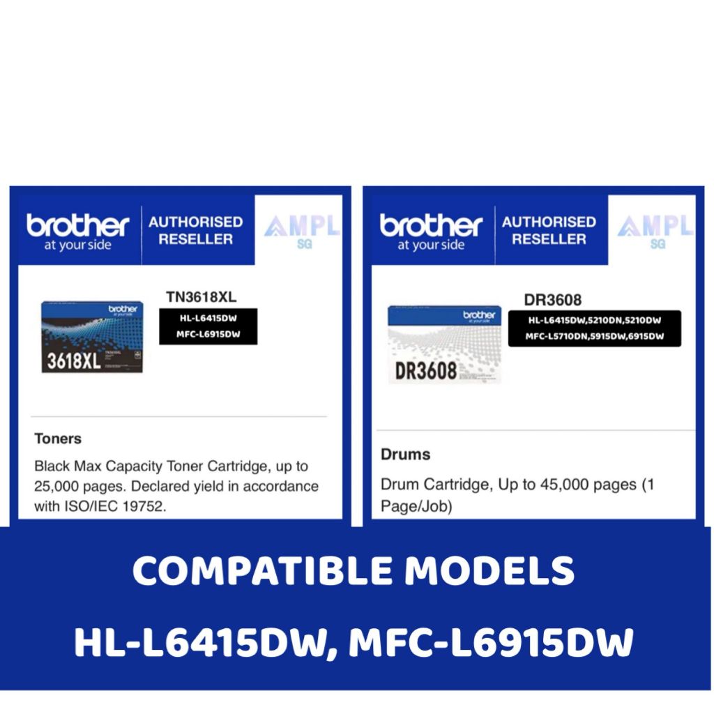 Brother original toner TN3618XL | DR3608 | COMPATIBLE MODELS HL-L6415DW ...