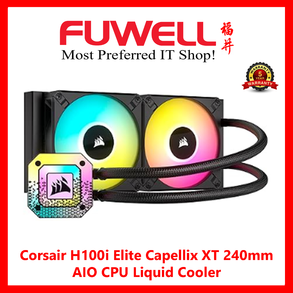 Corsair ICUE H100i Elite Capellix XT 240MM Liquid CPU Cooler [5 YEAR ...