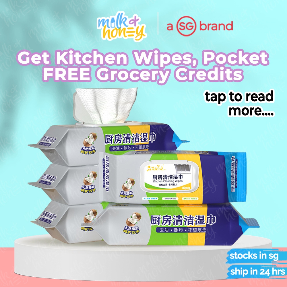 Kitchen Wet Wipes Large - Thickened 80 Pcs Pack, Cleaning WIpes with ...