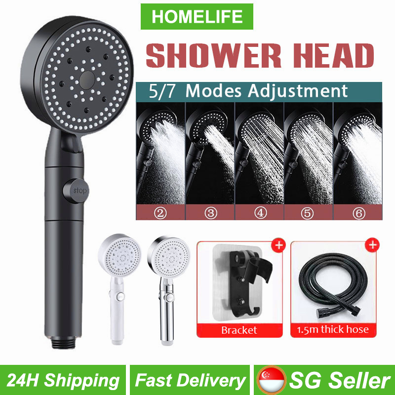 [SG Stock] Update High Pressure Shower Head Hose Set Water Saving ...