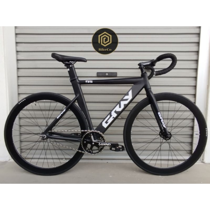 GRAY F15 Fixie Full Bike | Matte Black Fixed Gear Track Bicycle ...