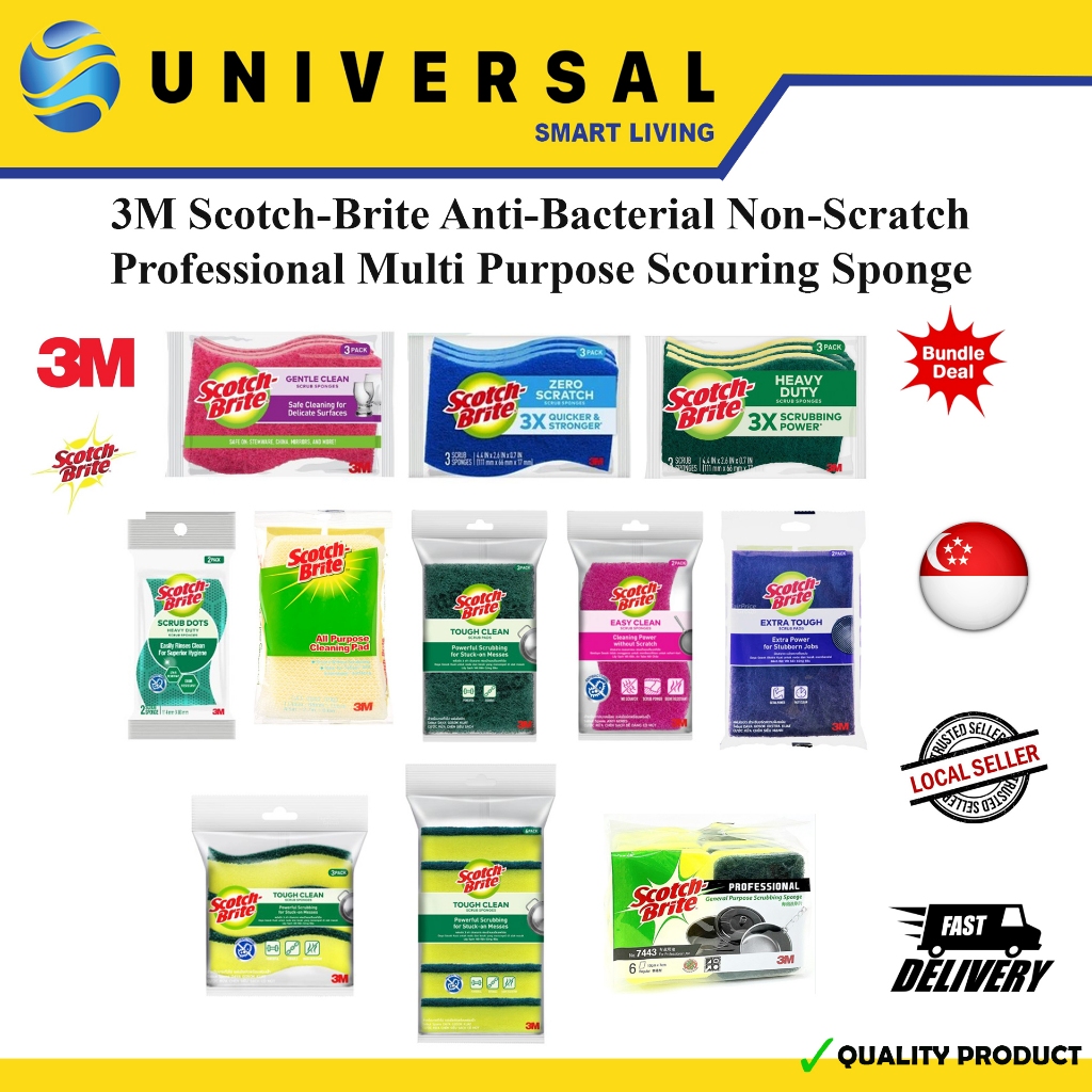 [SG SHOP SELLER] 3M Scotch-Brite Anti-Bacterial Non-Scratch ...