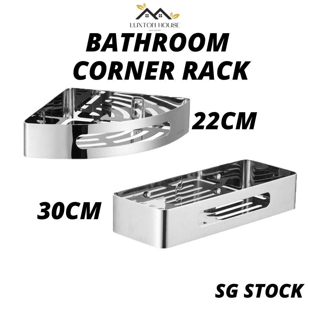 {SG} Bathroom Rack 304 Stainless Steel Rack Toilet Corner Rack ...