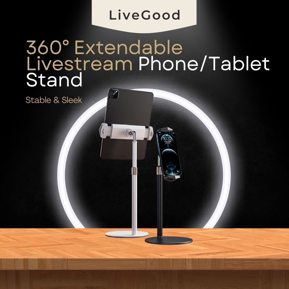 360° Extendable Livestream Mobile Phone & Tablet Holder/Stand - Live ...